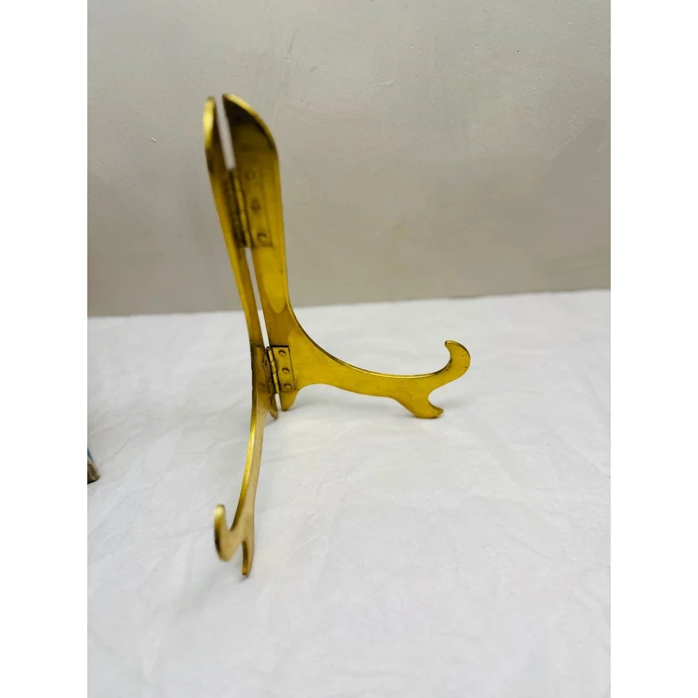 Unbranded | Accents | Vintage Brass Folding Easel Plate Stand Gold Tone ...